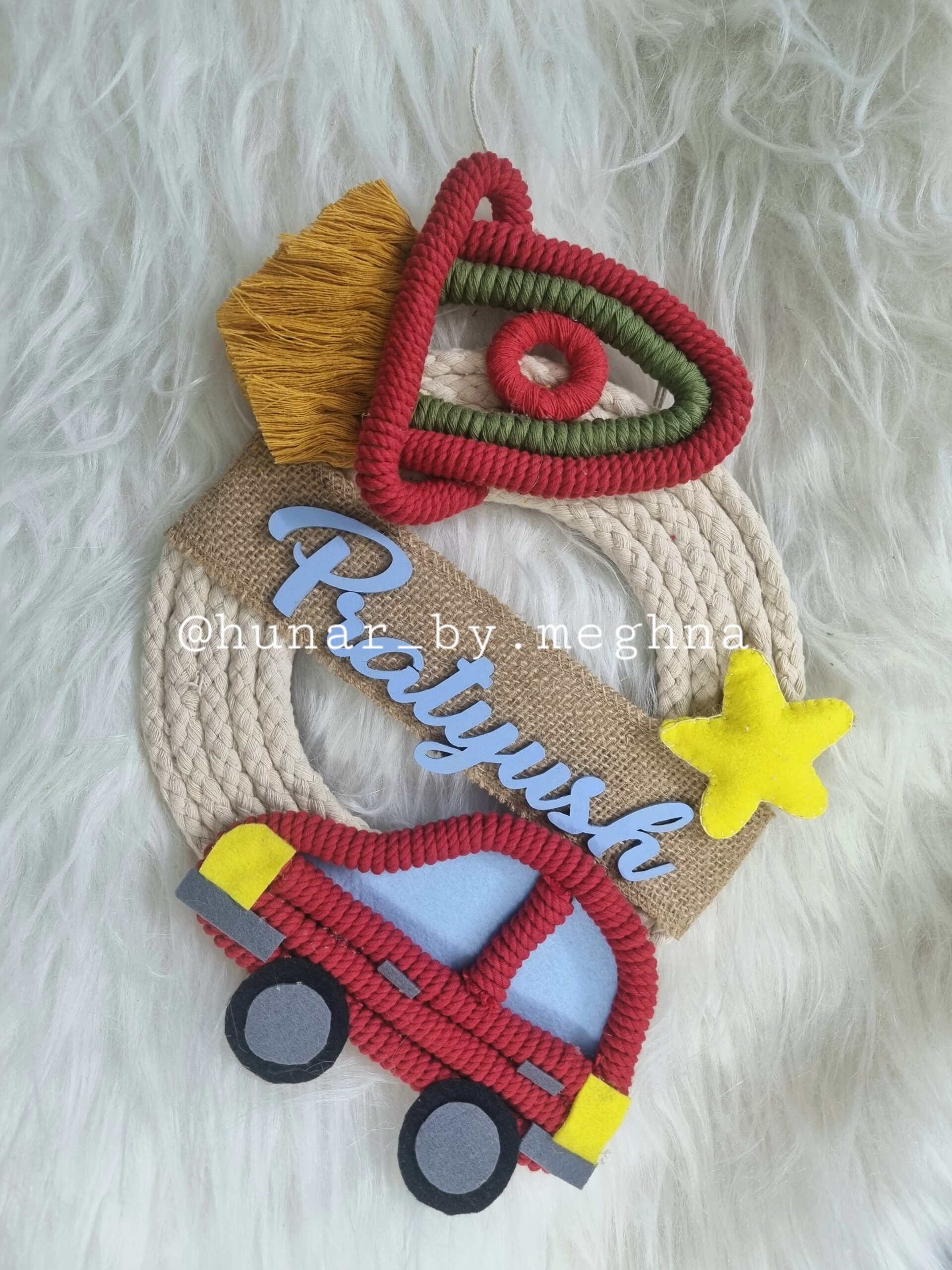 Travel with macrame name hanging – Hunar By Meghna