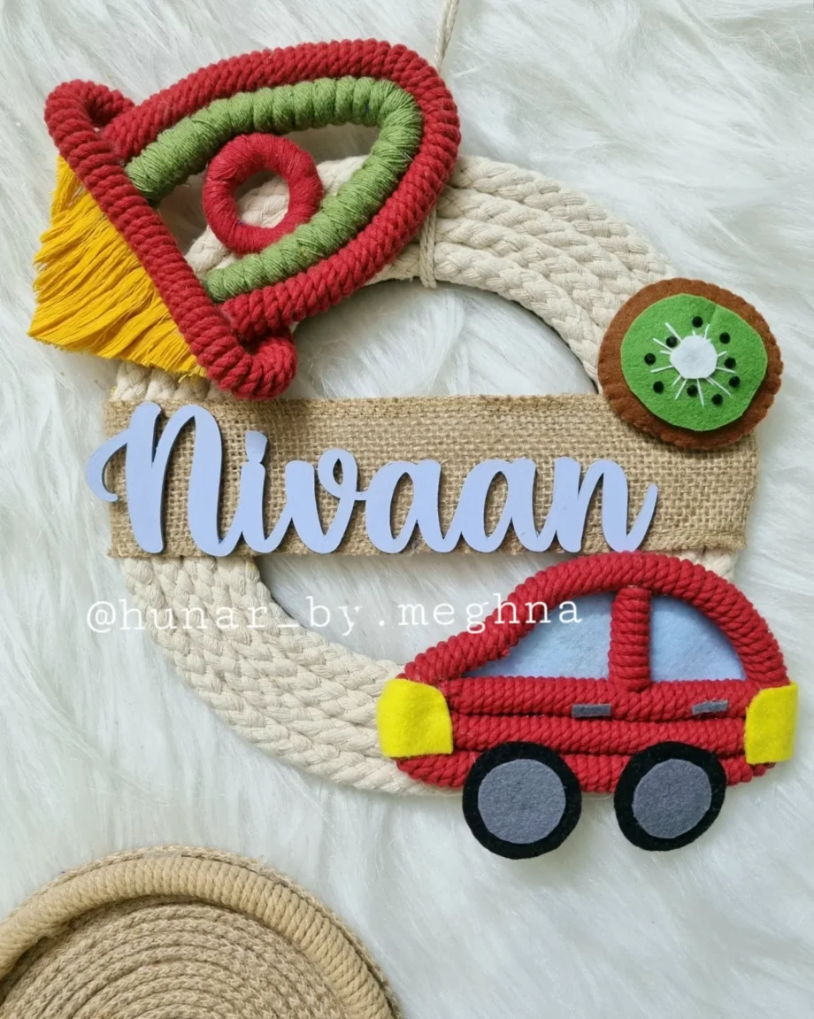 Travel with macrame name hanging – Hunar By Meghna