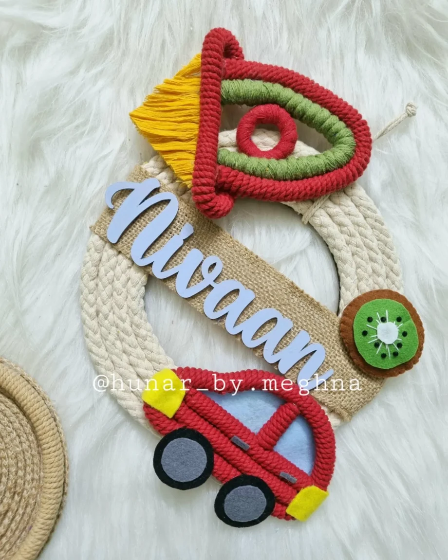 Travel with macrame name hanging – Hunar By Meghna