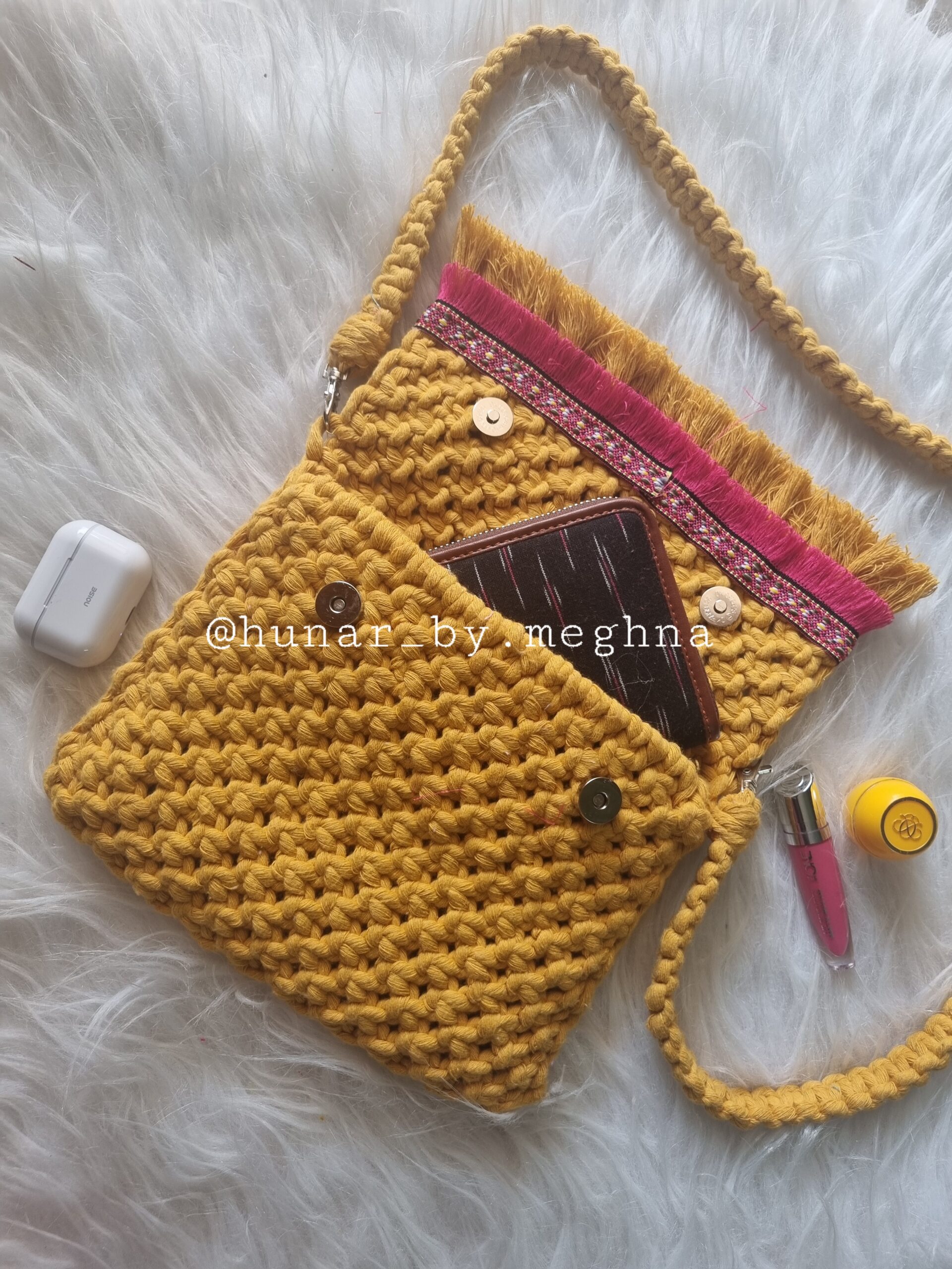 Boho Fringes Macrame Sling – Hunar By Meghna