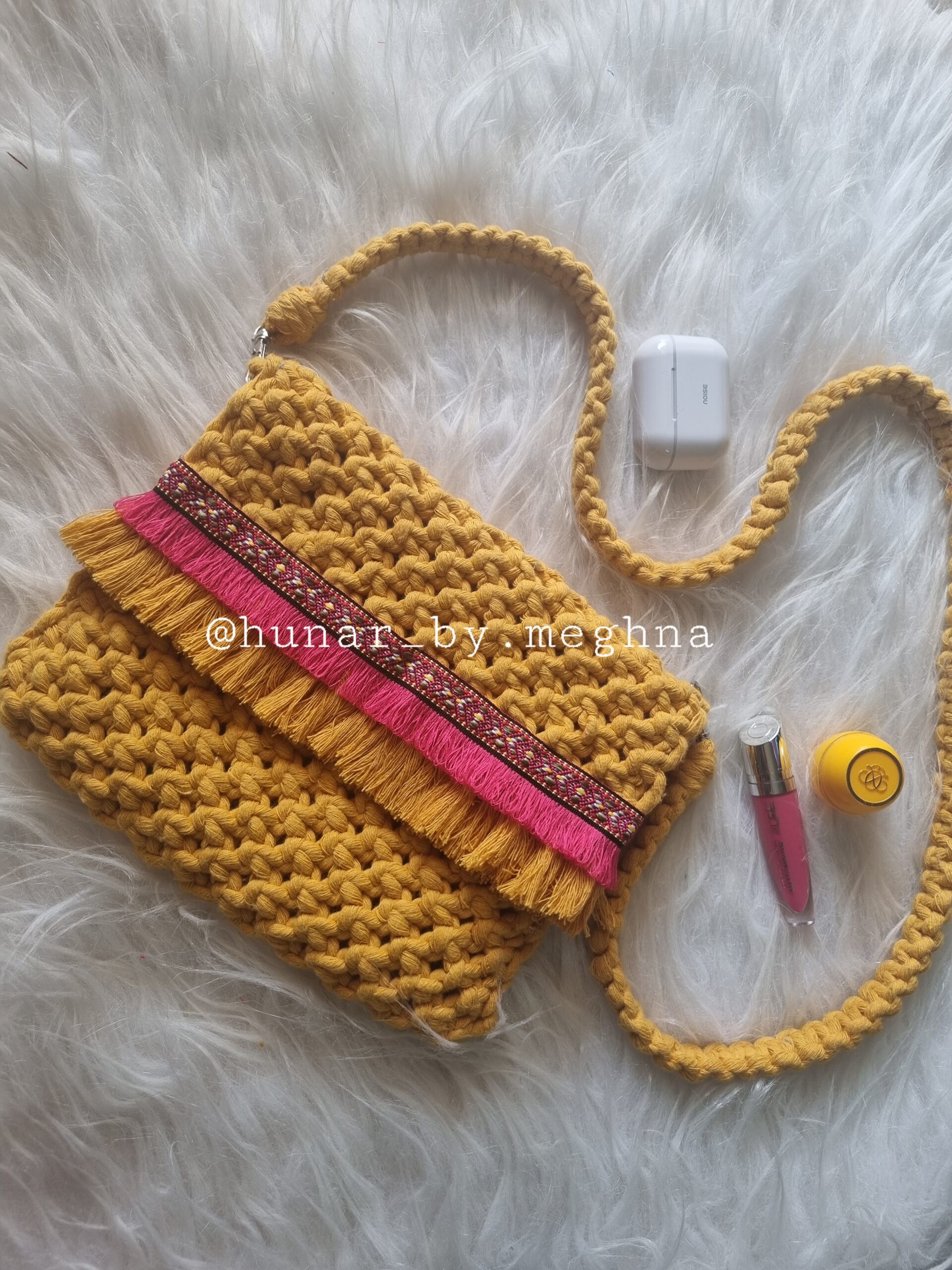 Boho Fringes Macrame Sling – Hunar By Meghna