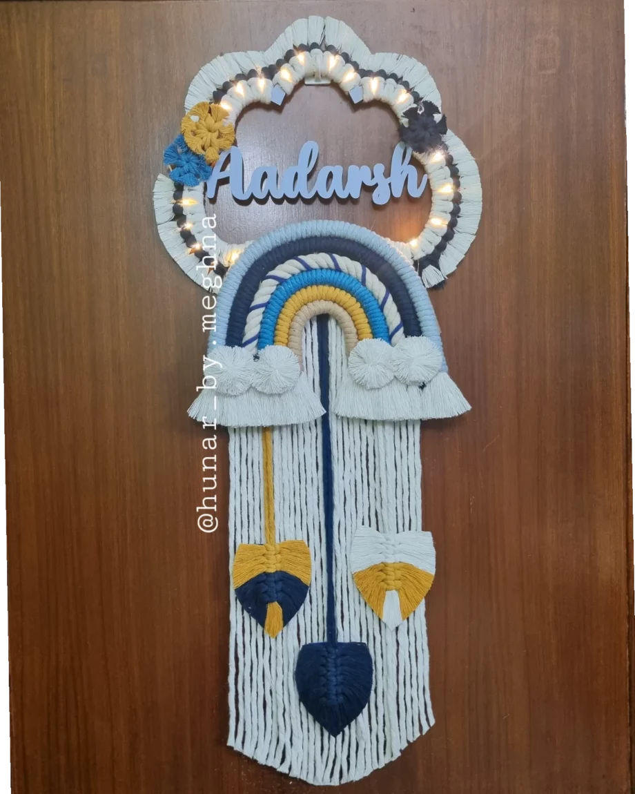 Blue Rainbow name hanging – Hunar By Meghna