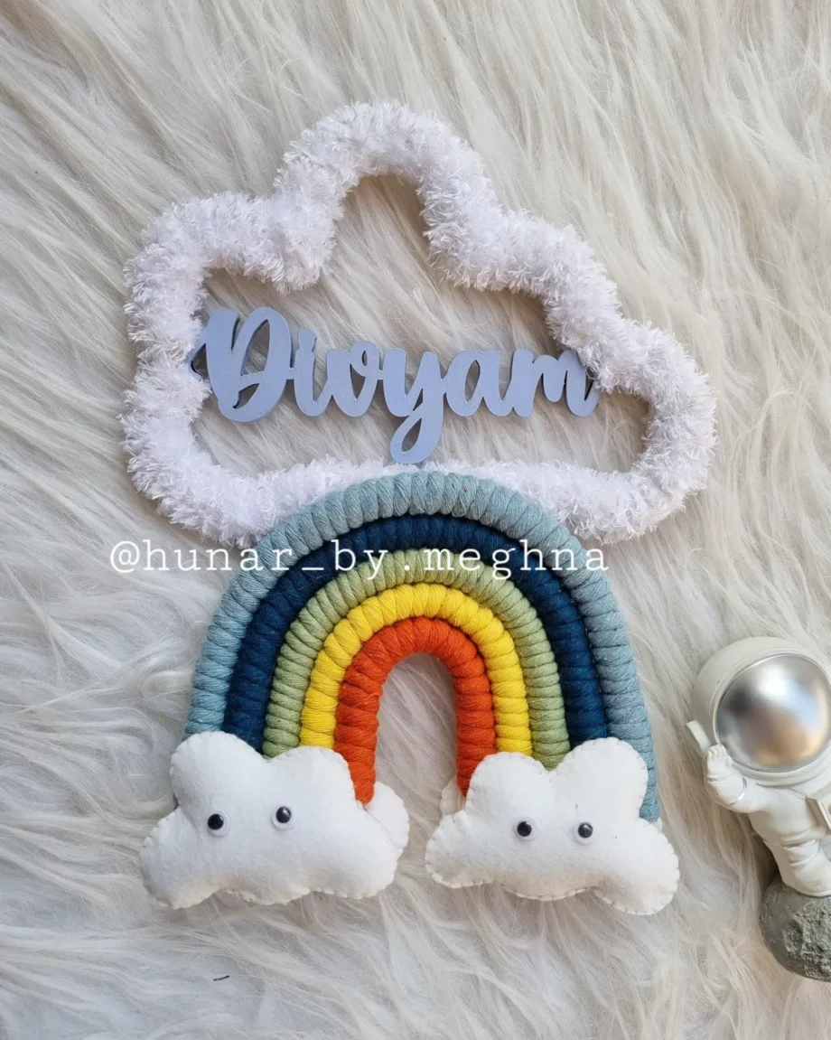 Cloudy Rainbow Name Hanging – Hunar By Meghna