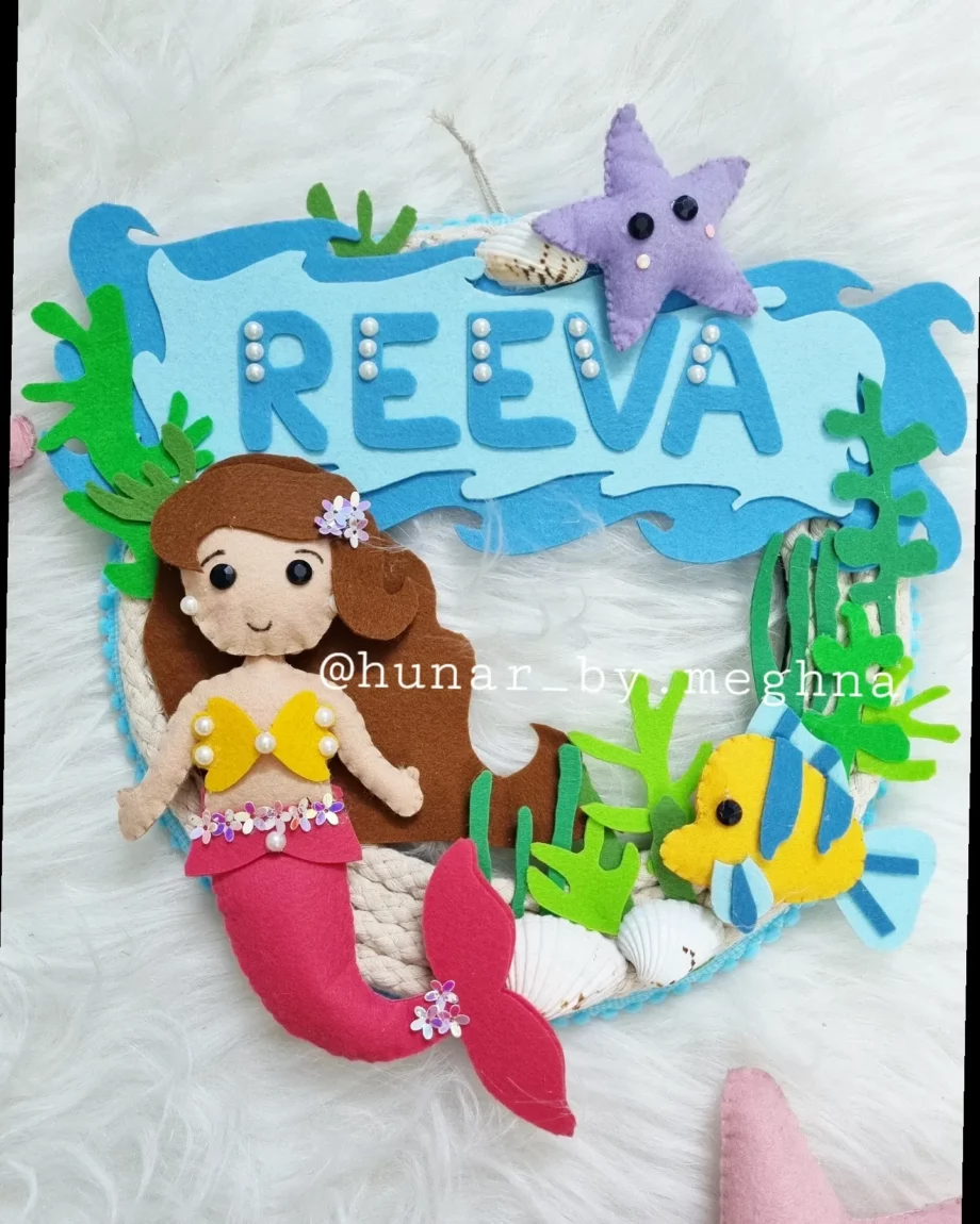Mermaid World Name Plate – Hunar By Meghna