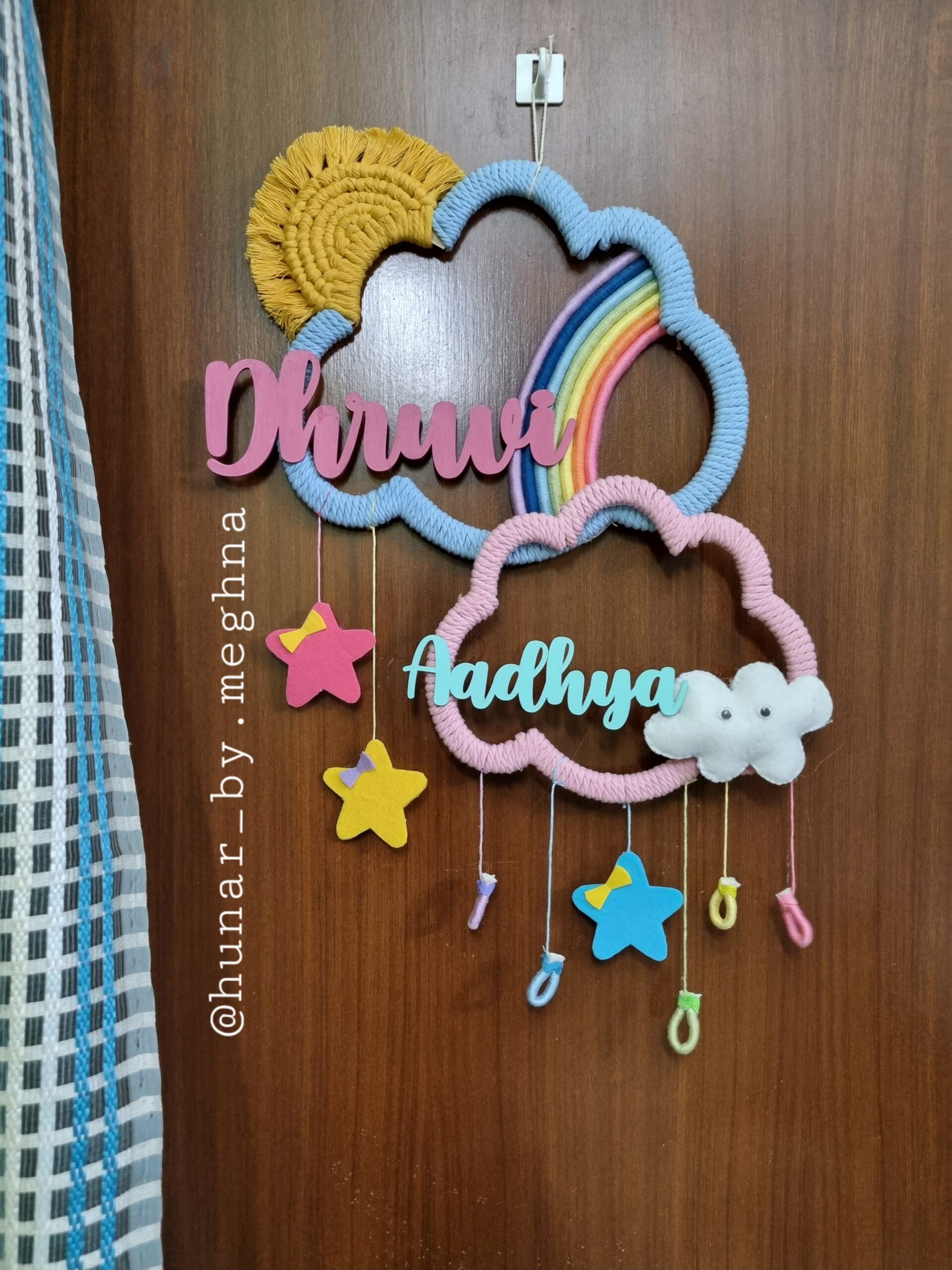 Dreamy Sky name hanging (with 2 names) - Hunar By Meghna