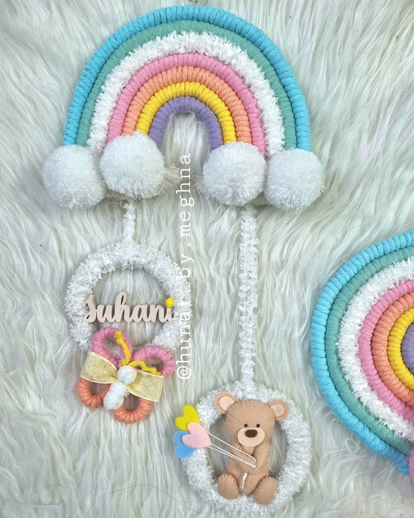 Siblings Rainbow name hanging - Hunar By Meghna