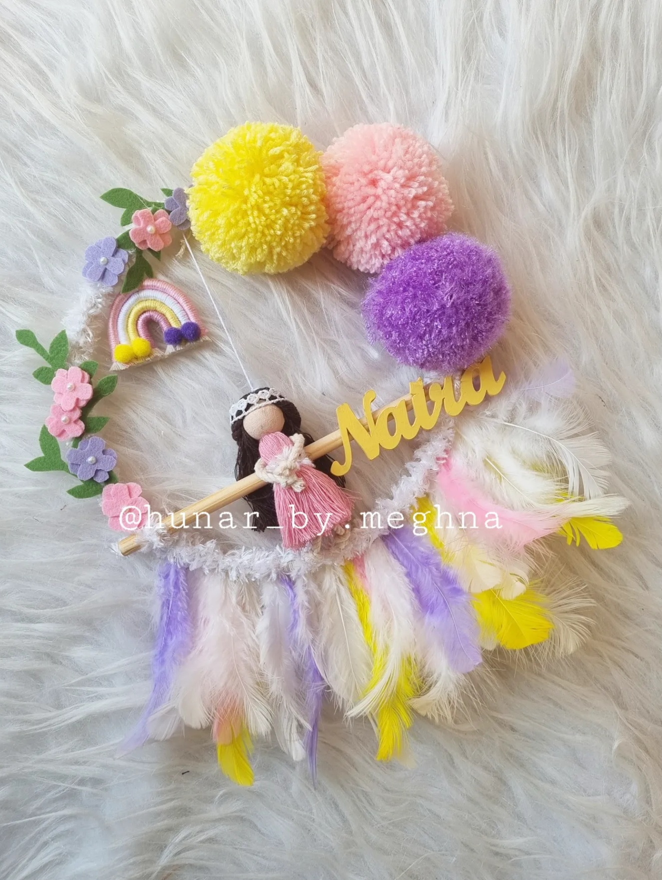 Macrame Wonderland name hanging – Hunar By Meghna