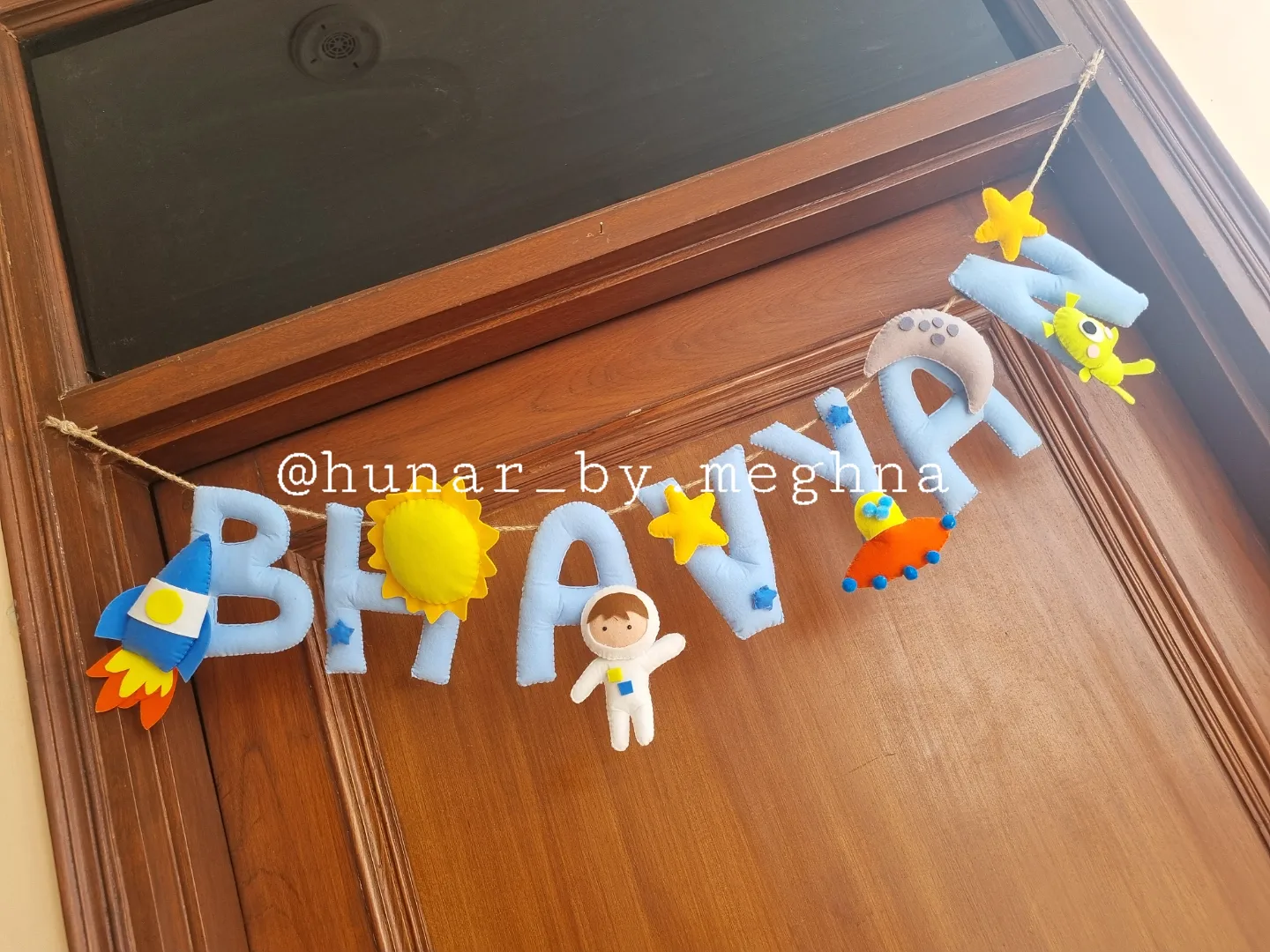 Space theme name bunting – Hunar By Meghna