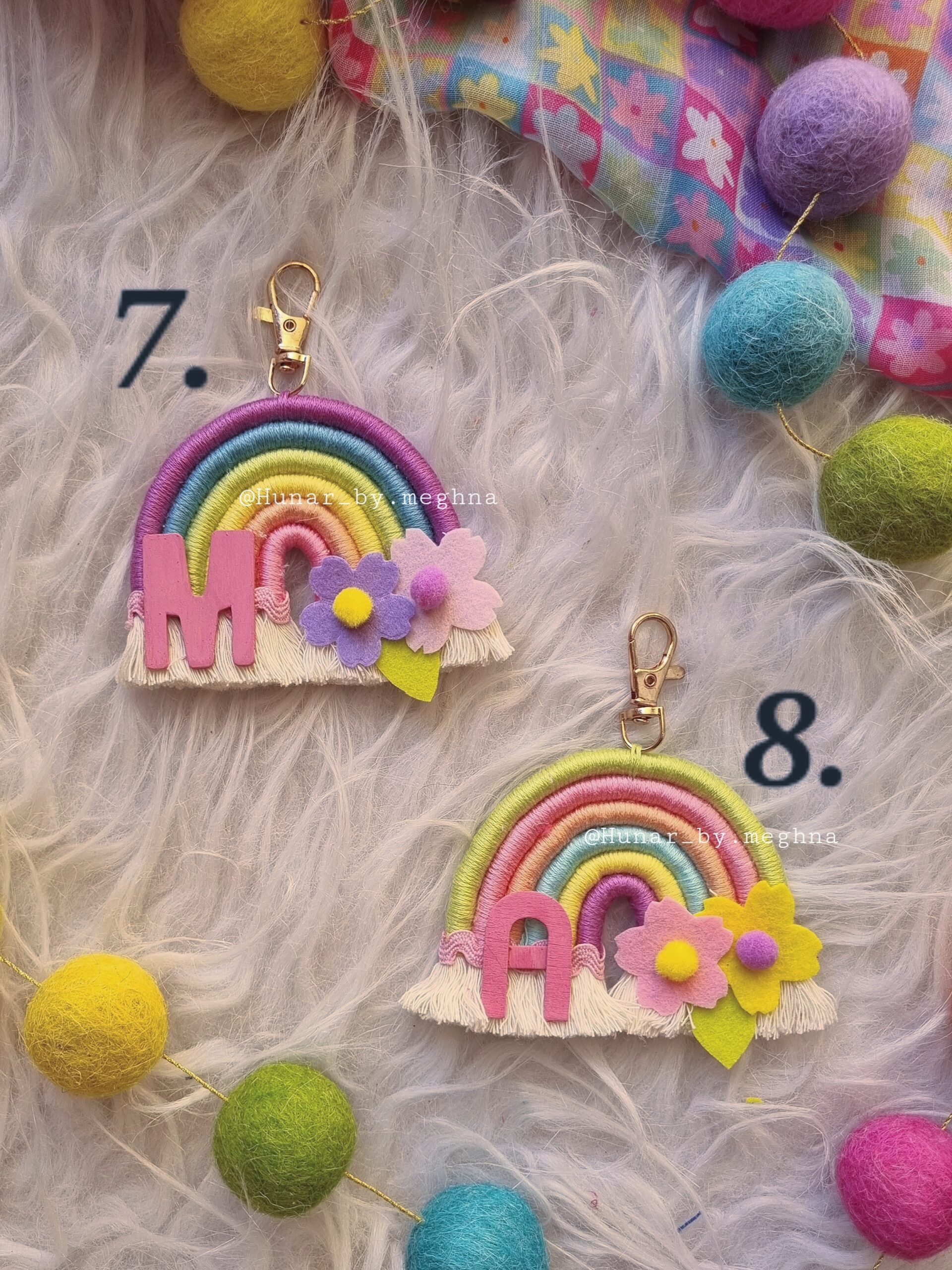 Initial Element Rainbow Keychain – Hunar By Meghna